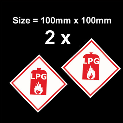 2 x LPG Warning Sticker Stickers, Caravan, Motorhome, Campervan Vehicle ...