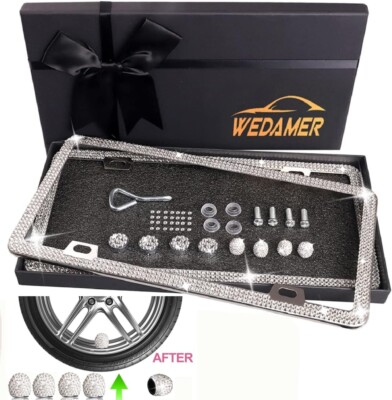 Placas Para Auto Marcos De Matrícula Delantera Trasera Diamantes Brilla ...