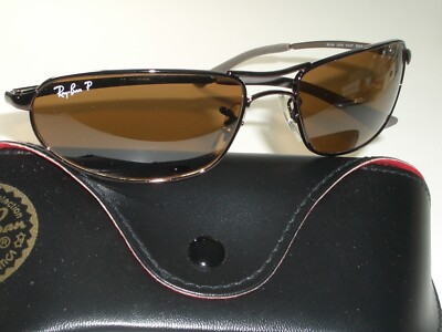 RAY BAN RB3169 CURVE 60[]16 BROWNISH POLARIZED FLEX HINGES SPORT WRAP ...