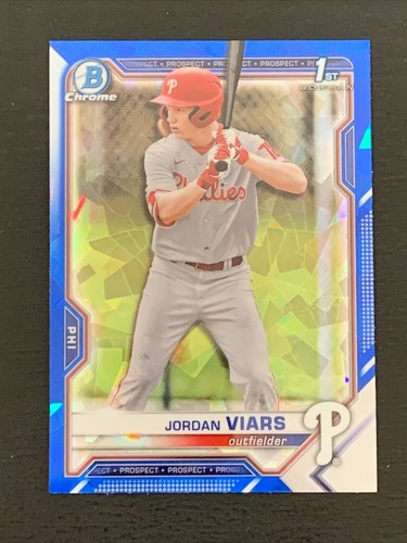 2021 Bowman Draft Chrome Sapphire JORDAN VIARS #BDC-132 Philadelphia ...