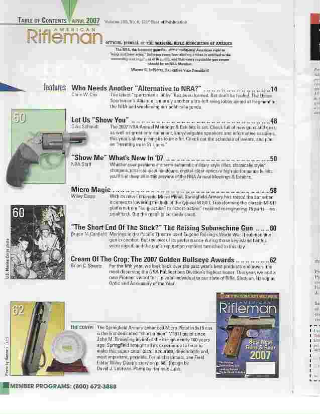 American Rifleman Magazine April 2007 Best New Guns and Gear 2007 | eBay