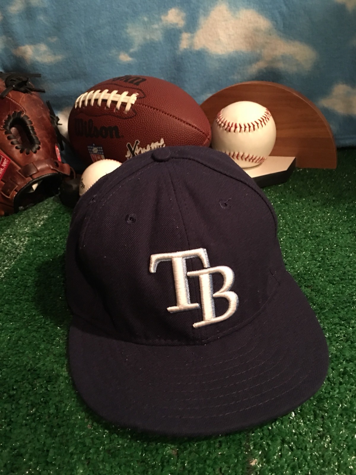Tampa Bay Rays hat Fitted 7 1/8 Baseball Official New Era Hat Cap H27 ...