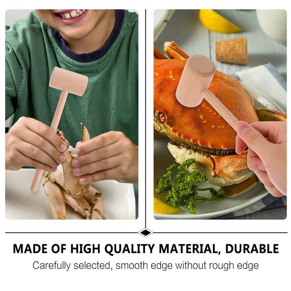 4Pcs Wooden Crab Mallet Seafood Hammer Cake Mallet for Easy Shellfish ...