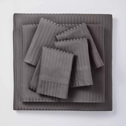 Threshold 400 Thread Count Cotton Damask 6PC Sheet Set Sophisticated | eBay