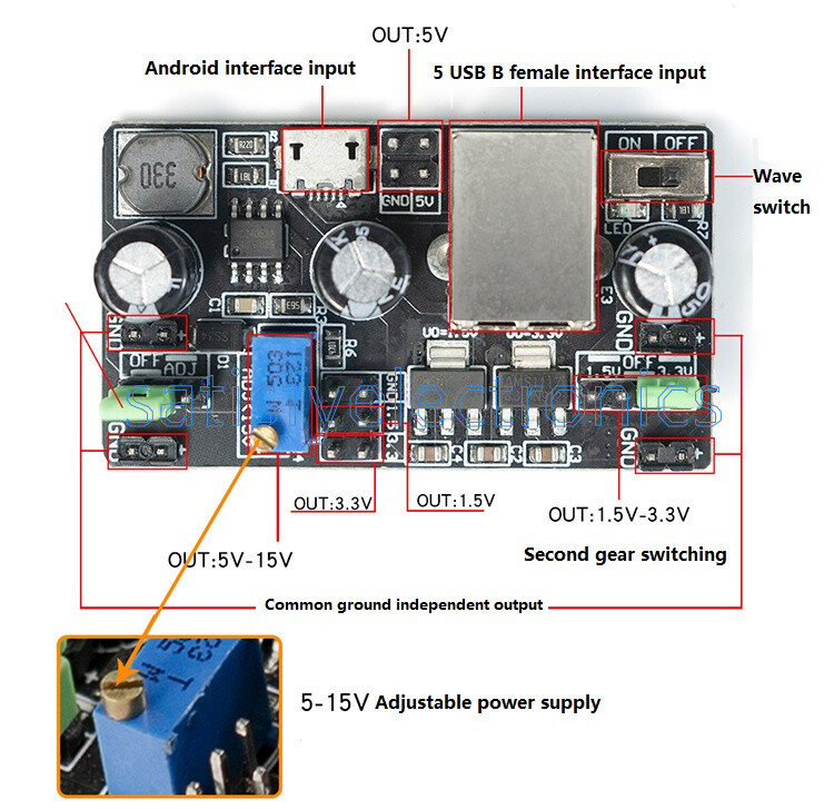 3.3V / 5V Adjustable Power Supply Dual Output Breadboard Power Supply ...