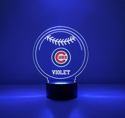 Chicago Cubs Night Light Up Lamp Sports Fan Team Baseball LED ...