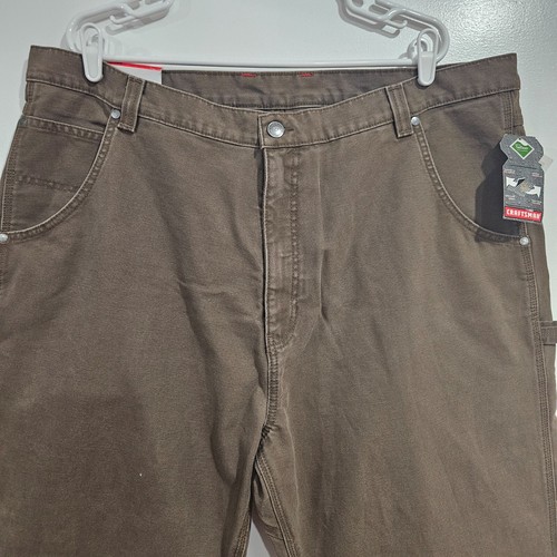 Craftsman Work Pants Men's 44x32 Brown Canvas PTFE Carpenter Hammer ...