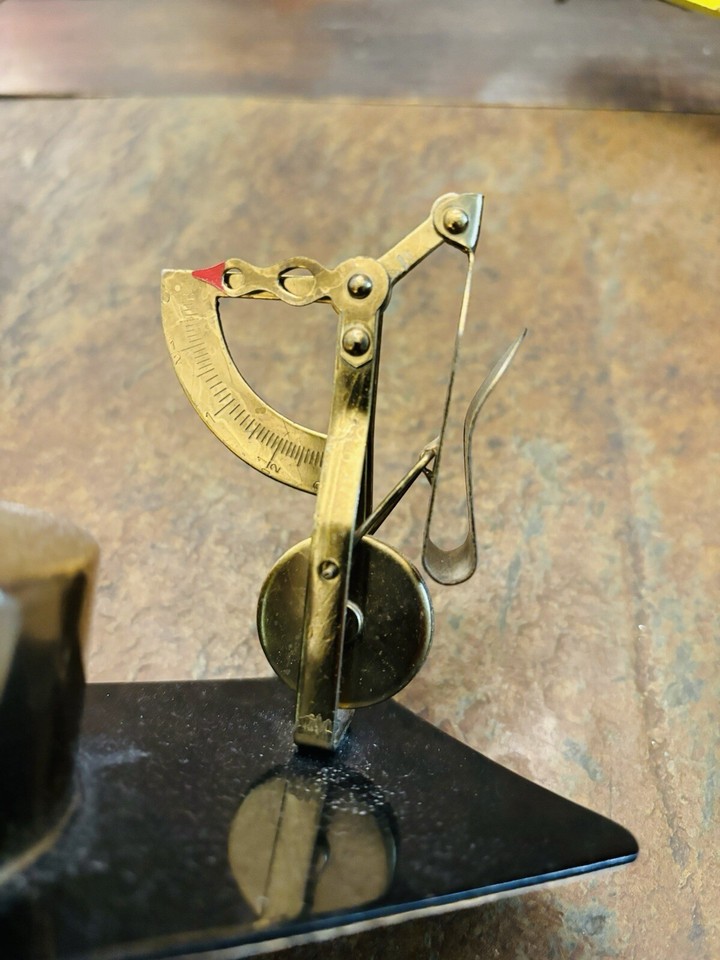 Vintage Brass Postage Stamp Roll Holder Dispenser Letter Scale Weight ...