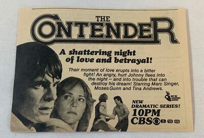 1980 CBS tv ad~ THE CONTENDER a shattering night ~ Marc Singer, Tina ...