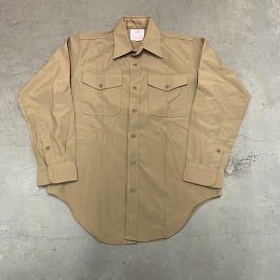 Vintage 60s Creighton USMC Shirt Men 16-33 Wool Blend Marines Military ...