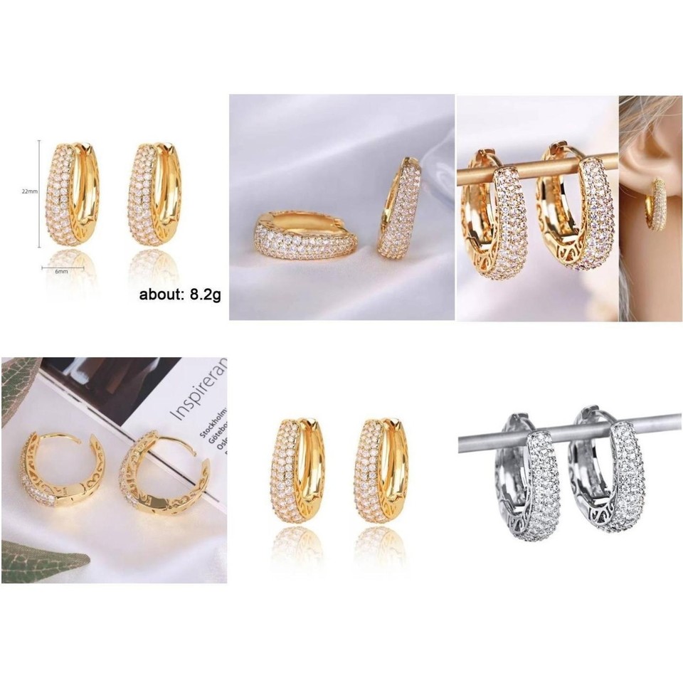 Modern Geometric Oval Earrings for Women Hollow Design Gold and Silver ...