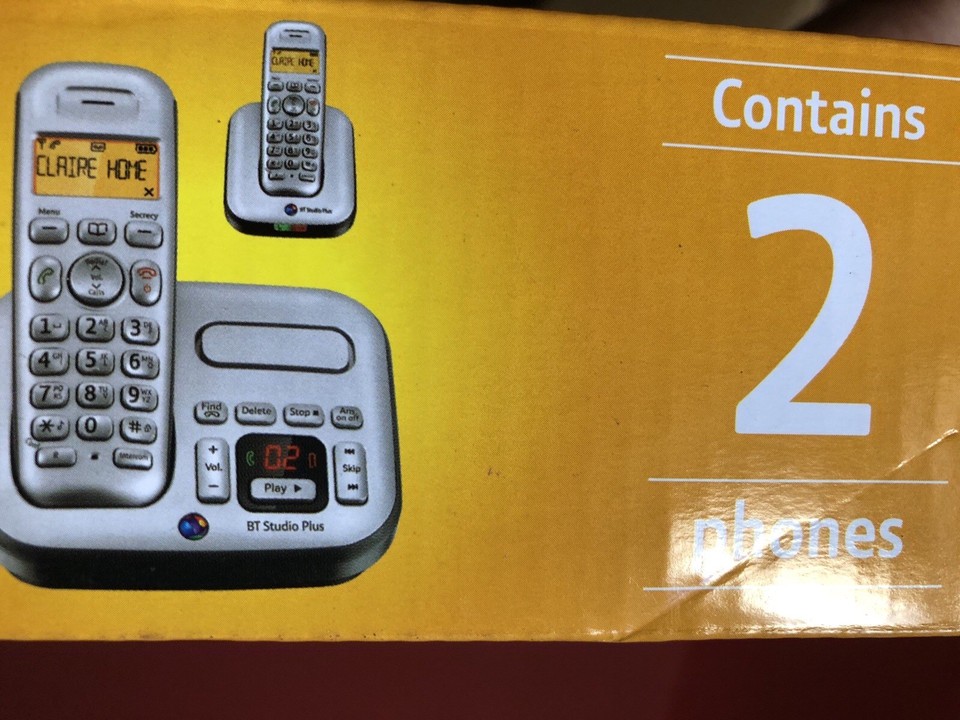 BT Home Phone With Answering Machine Silver Studio 4500 Plus | eBay UK