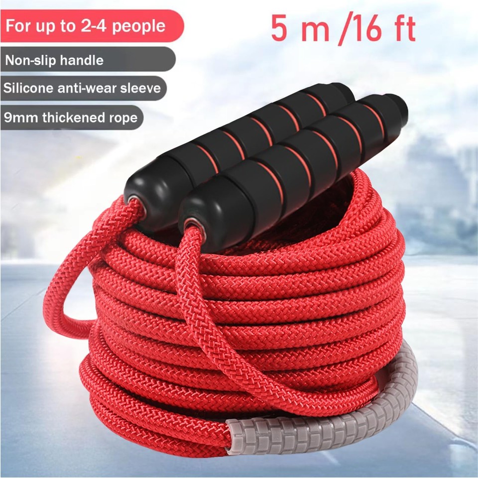16 FT Double Dutch Jump Rope Kids Adults Adjustable Nylon Skipping Rope ...