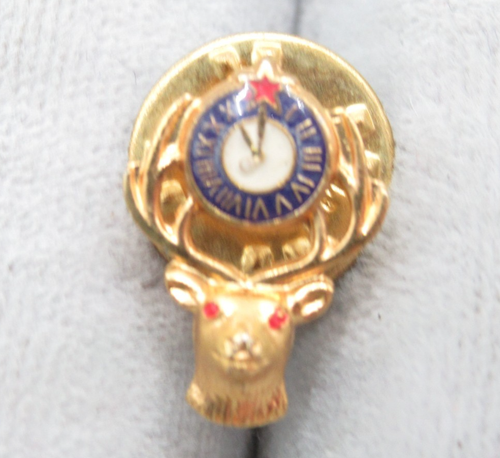 BPOE 11 O'Clock Gold Tone Enamel Elk Head Lapel Pin Tie Tack | eBay