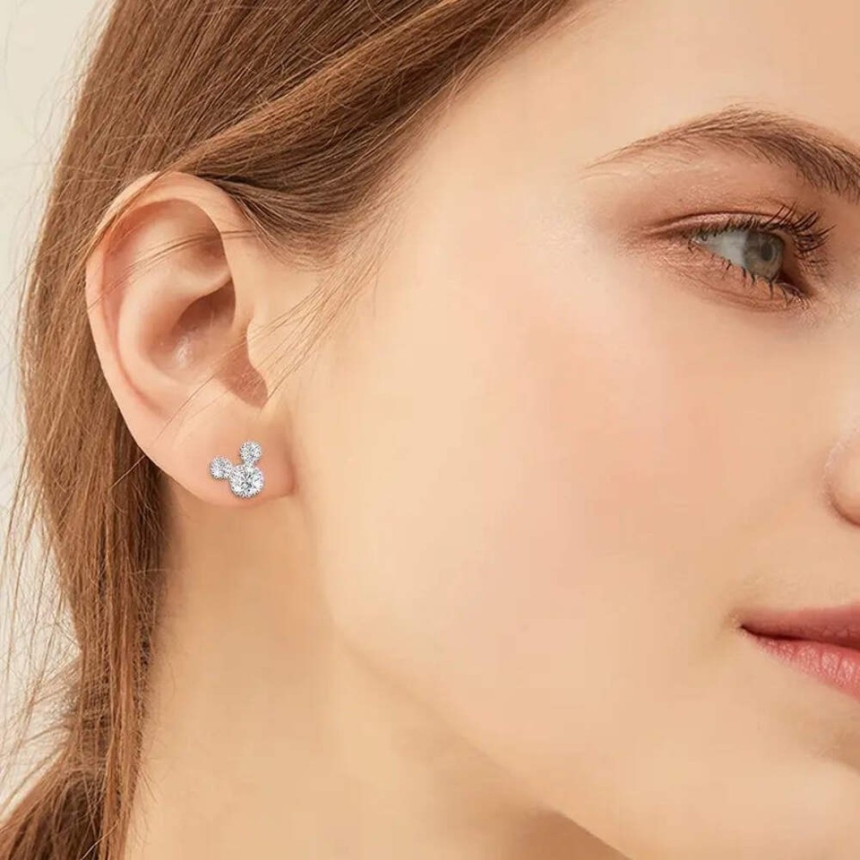 Aretes Con Diseño De Cabeza De Ratón, Circonita Con Incrustaciones ...
