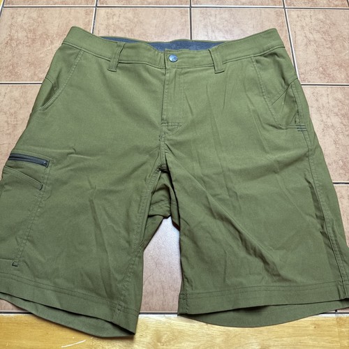 Stio Hiking Shorts Mens Size 33 Green Stretch Flat Front Nylon Coburn ...