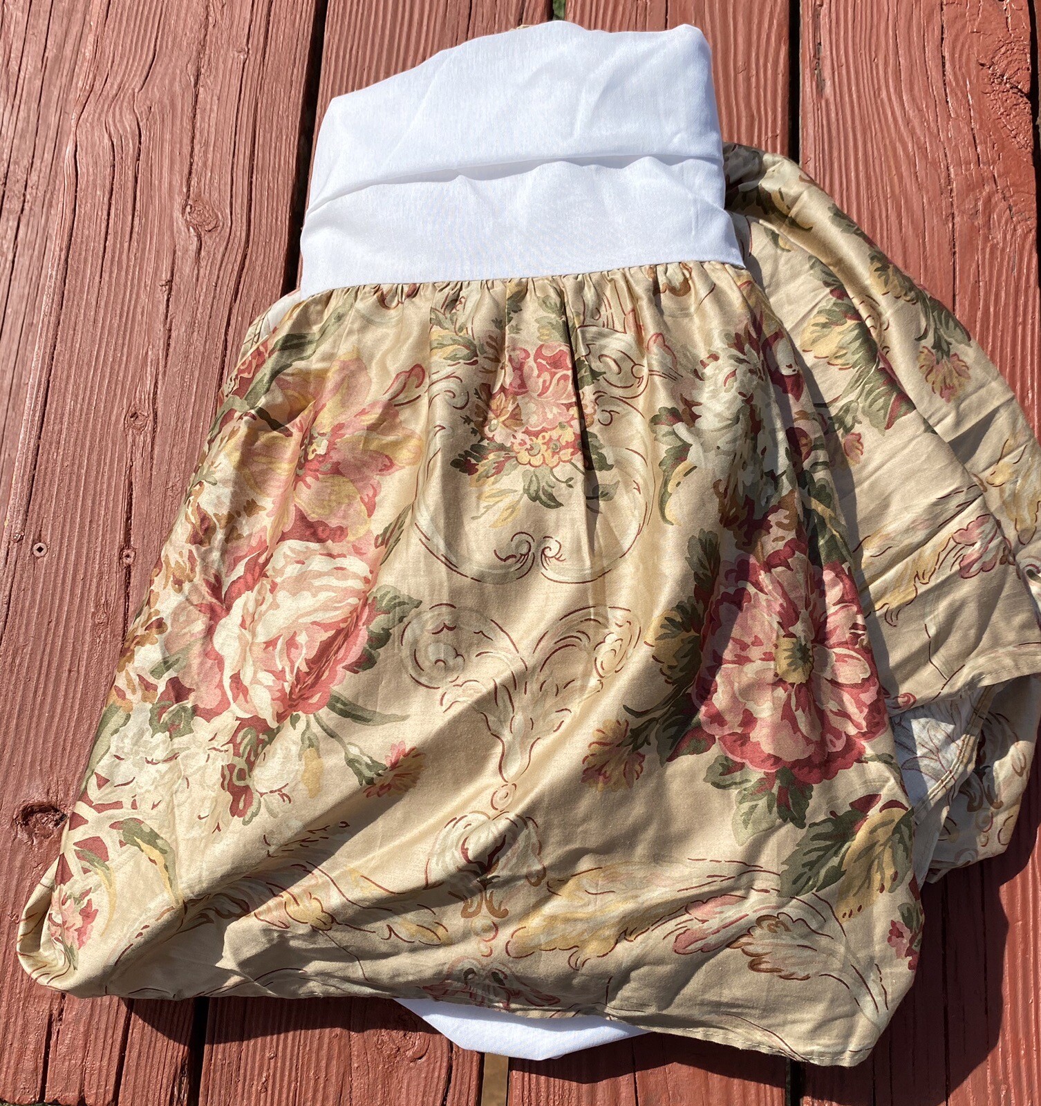 1 Ralph Lauren Guinevere QUEEN FLORAL Gathered Ruffled BEDSKIRT Dust ...