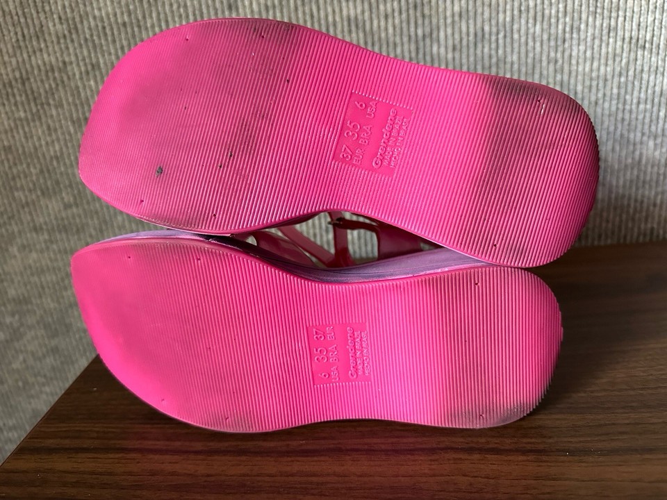 Melissa I Heart Melissa Grendene Pink Jelly Platform Wedge Sandals Size ...