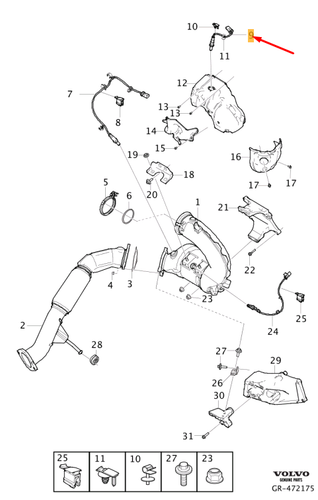Sonde oxyg ne lambda avant VOLVO XC60 MK2 32253603 NOUVEAU ORIGINE | eBay