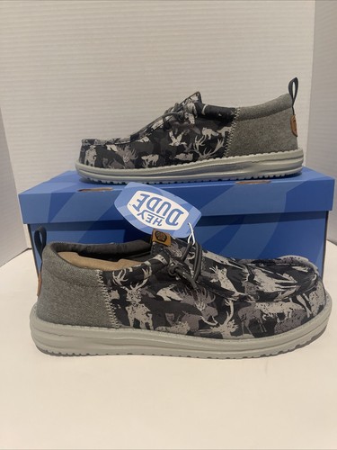 Hey Dude Wally Funk Hunt Camo Men's Casual Shoes Grey Size 9 | eBay