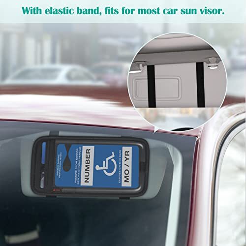 Handicap Placard Holder with Organizer Pockets for Car Sun Visor PVC ...
