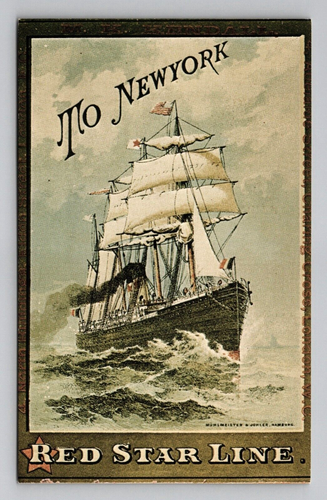 Steamer Ship Sailing Vessel Red Star Line Ocean View Reprint Postcard ...