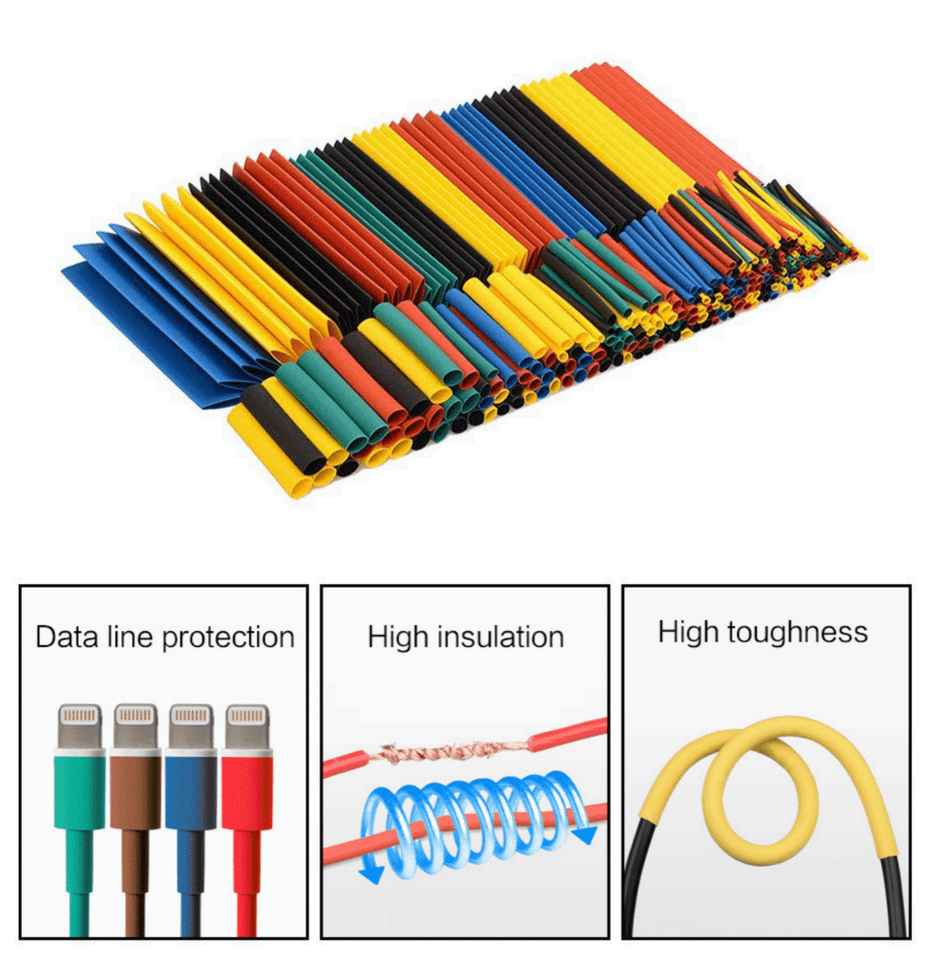 560Pcs HEAT SHRINK Tubing Insulation Shrinkable Tube 2:1 Wire Cable ...