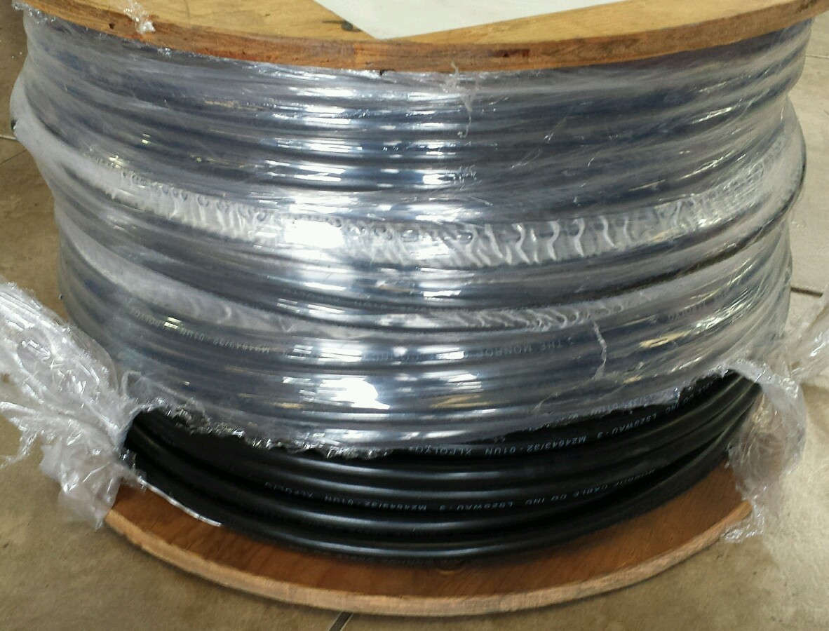 500FT Spool Monroe Cable M24643/32-01UN 22Awg Black Cable 6/C 3Twisted ...