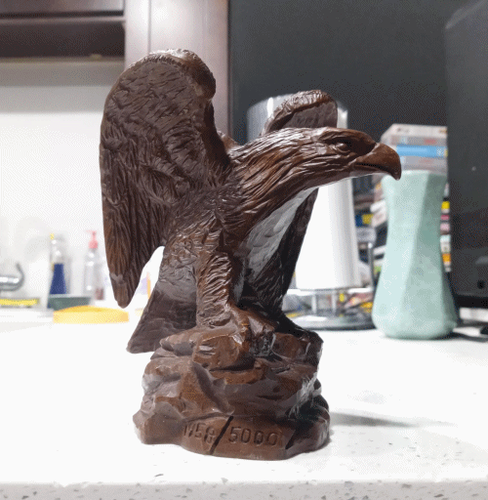 Red Mill MFG Eagle Signed Sculpture D. Kellogg Pecan Shell 1958/5000 5. ...