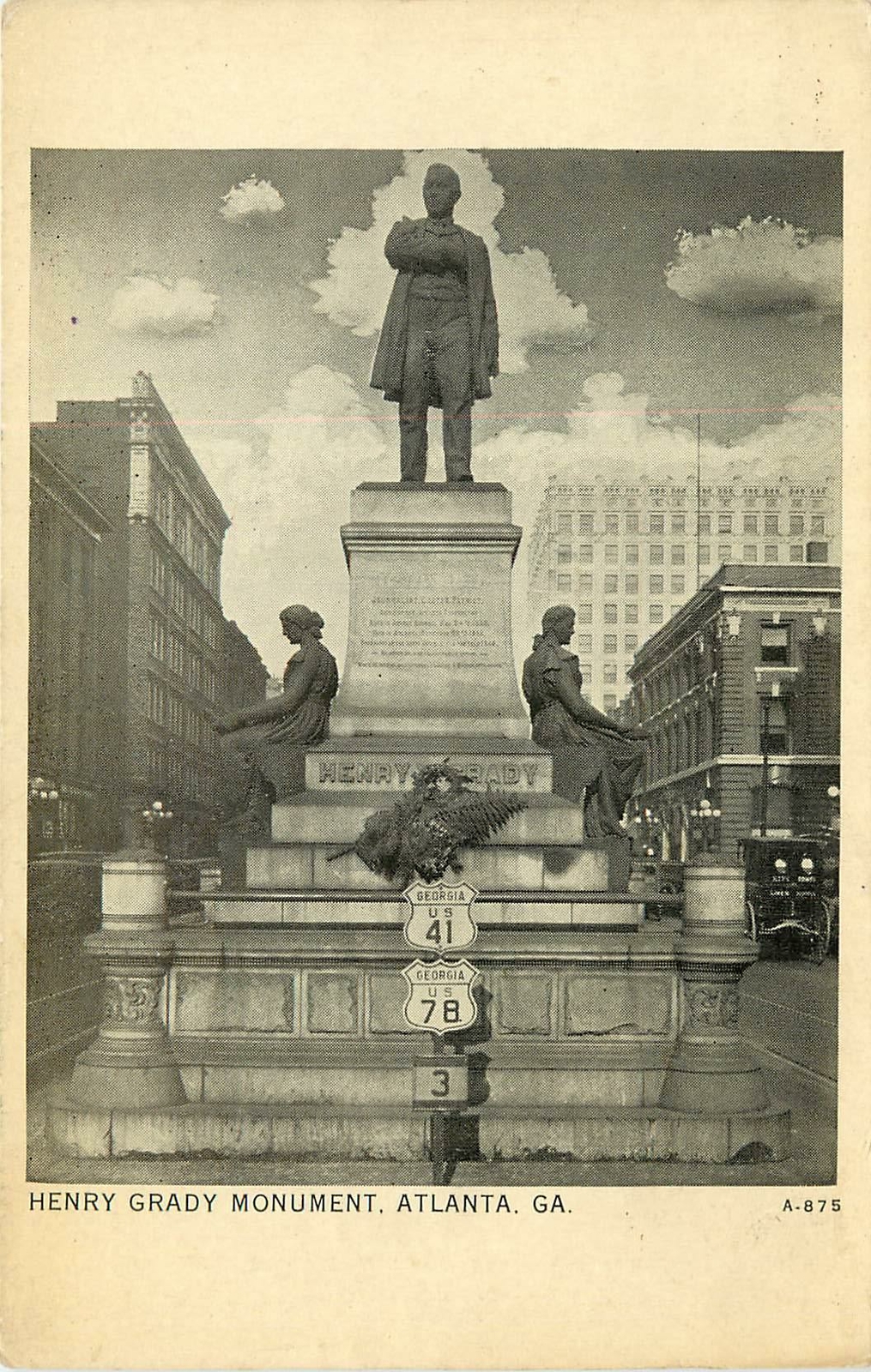 Georgia, GA, Atlanta, Henry Grady Monument Postcard | eBay
