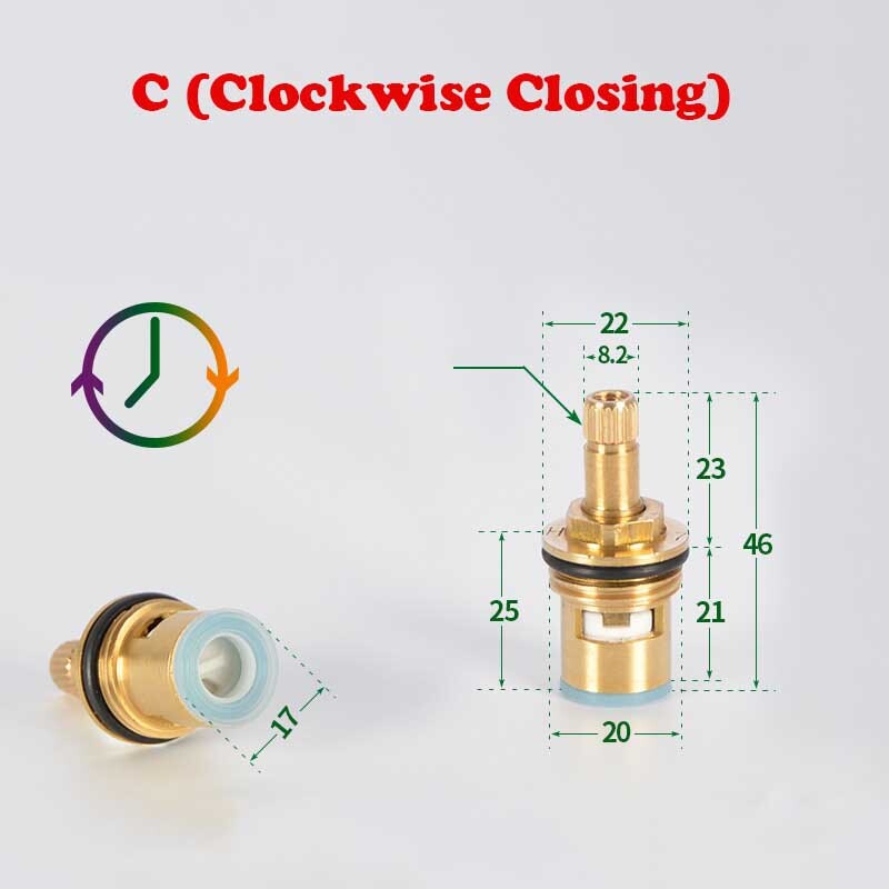 Replacement Tap Valves Ceramic Disc Cartridges gland Copper Faucet ...