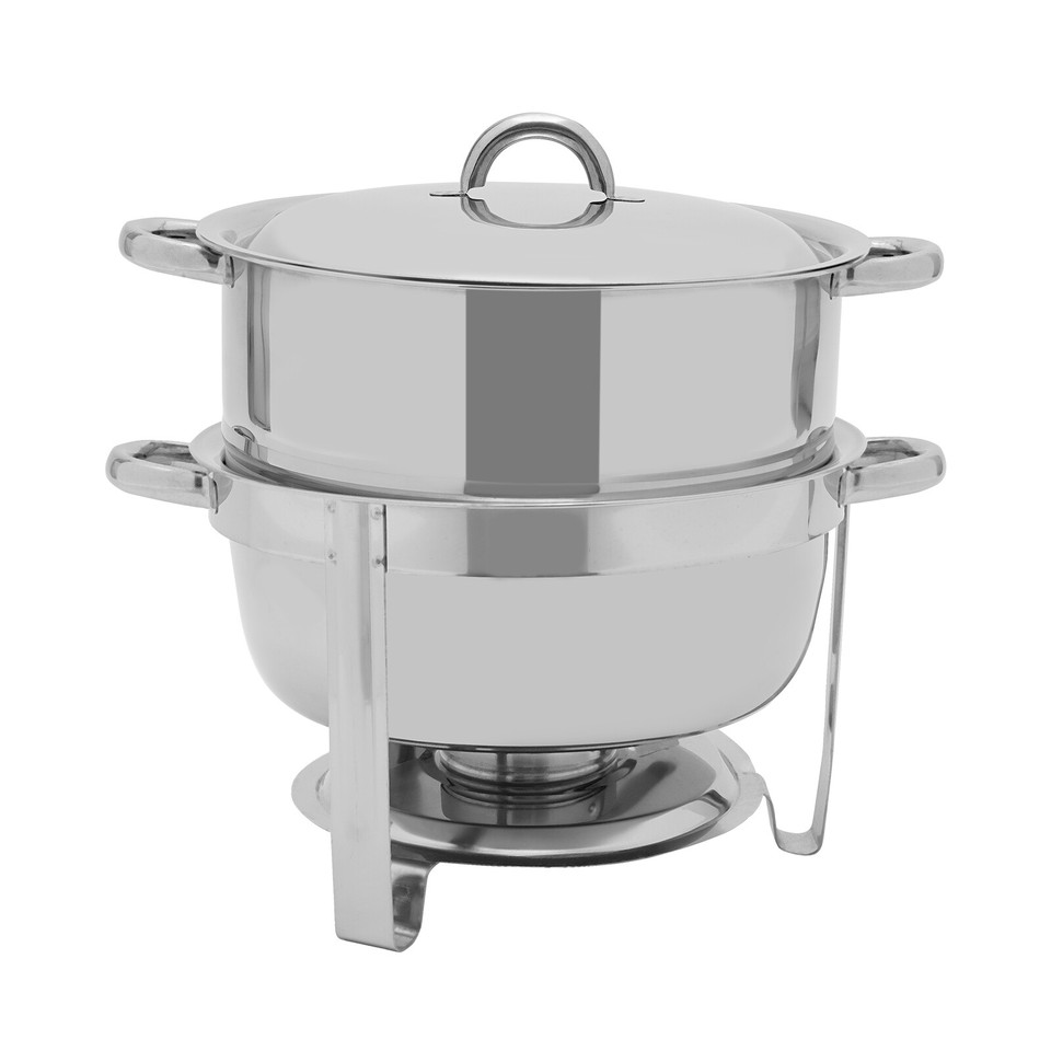 14.2 Qt. Round Food Chafer Catering Chafing Dish, Stainless Steel Deep ...