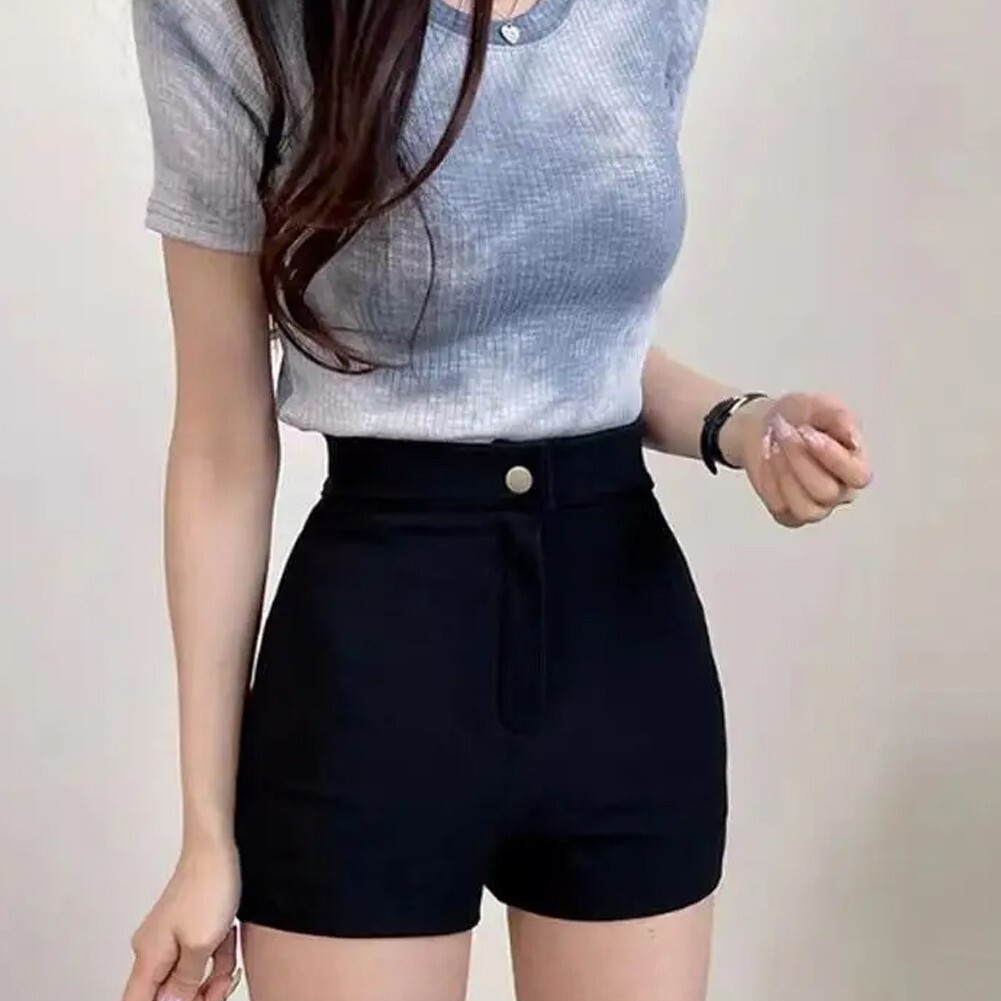 Slimming Outerwear Womens Summer High Waist Slim Shorts Korean Tight