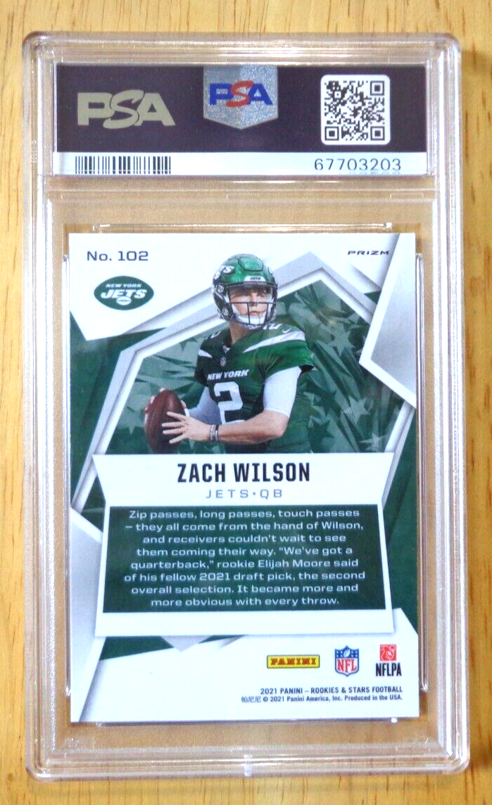 2021 Rookies & Stars Pulsar Prizm Zach Wilson #102 PSA 10 GEM MINT ...