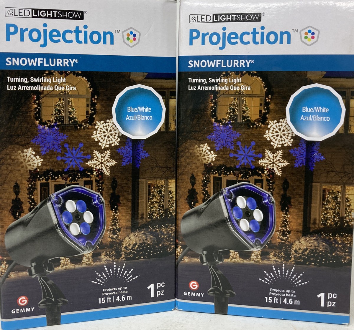 Snow Flurry Projection Lights LightShow Blue/White Christmas