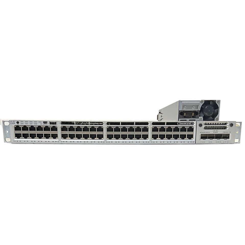 1GB RJ45 48 Port PoE+ 3850-48P-L Cisco L3 Enterprise Switch 1x PSU 2x ...