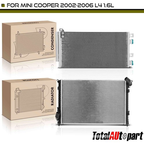 New Aluminum Radiator & AC Condenser Cooling Kit for Mini Cooper 2002 ...