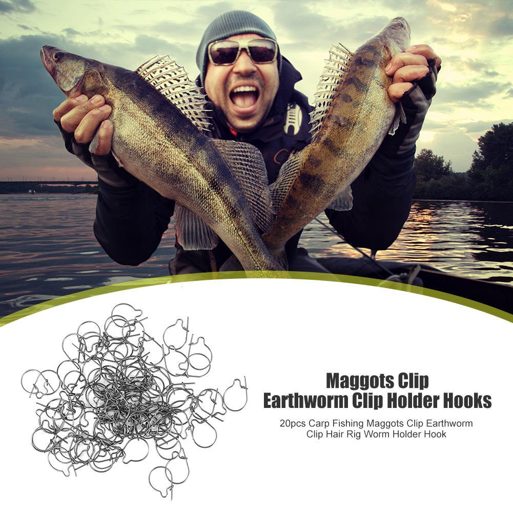 20pcs Ring Holder Hook Shape Maggots Worm Earthworm Magic Ring Clip ...
