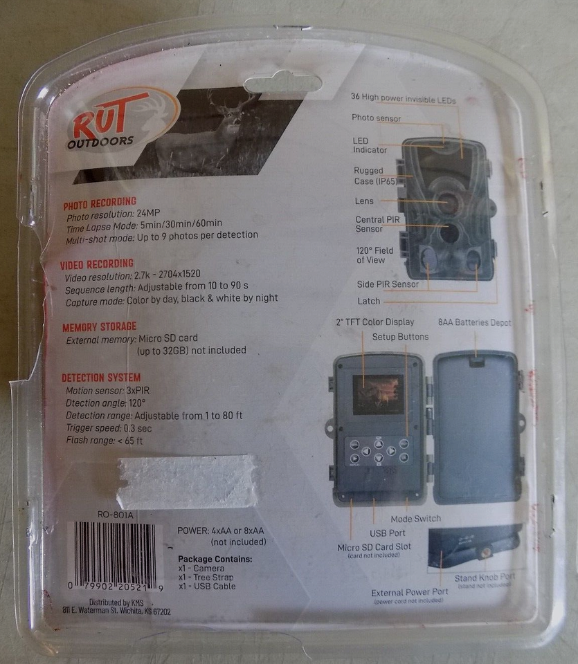 Rut RO-801A Outdoors Deluxe 24MP 2.7K Resolution Trail Camera - NEW ...
