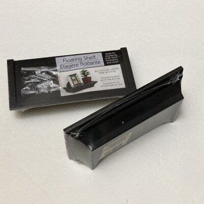 2 New Small Black Floating PVC Shelf 8.6 L x 4 D Holds 5lbs Shelves | eBay