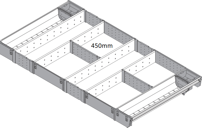 Blum Orga-Line Drawer Dividing System cabinet width 900mm (450mm/500mm ...