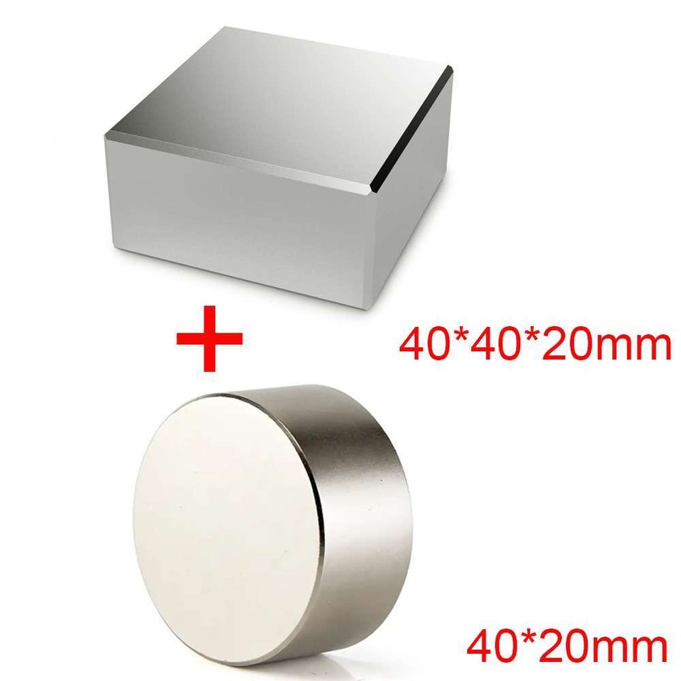 Block / Round Magnets Super Strong N52 Neodymium Large Magnet 40*20mm ...