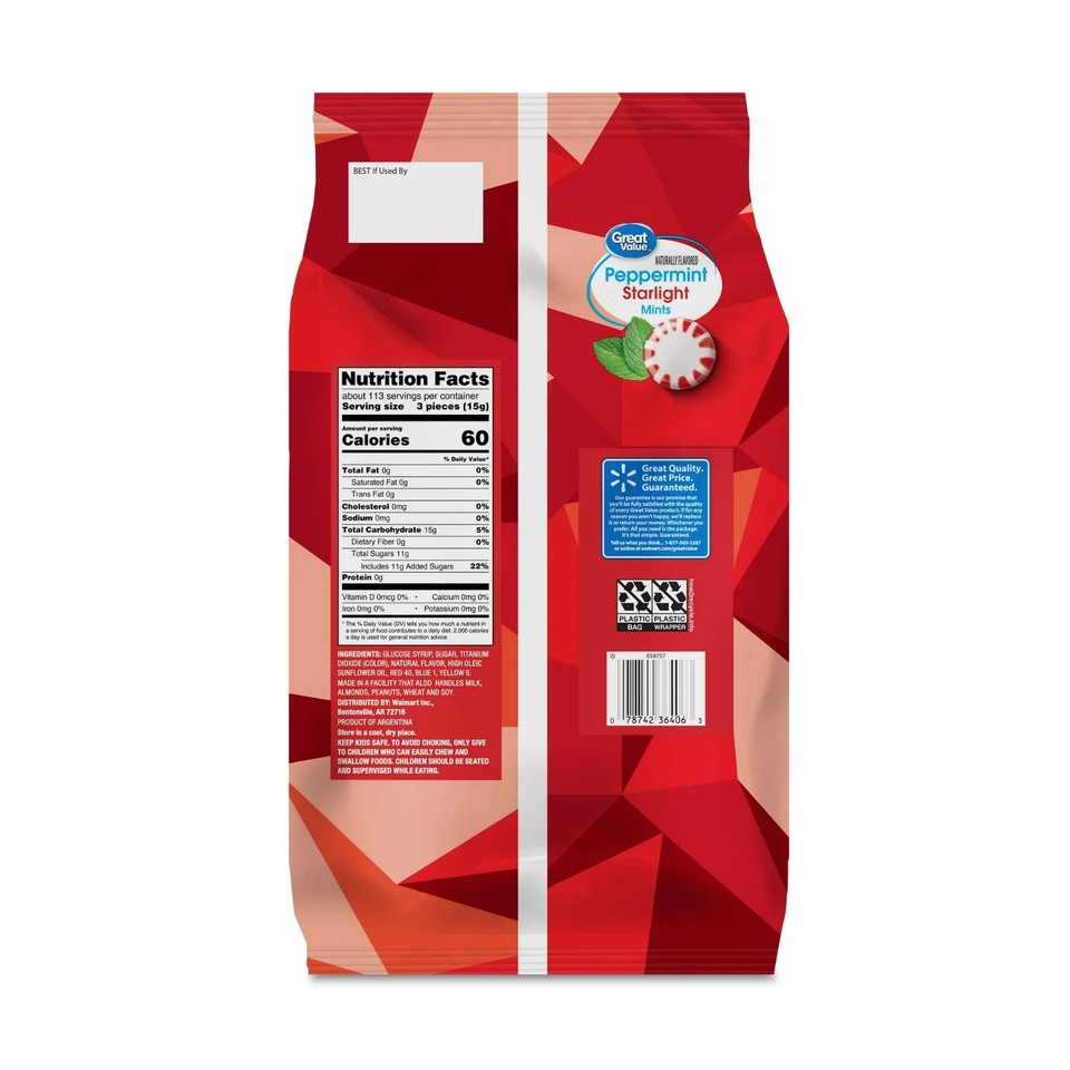 Great Value Peppermint Starlight Mints Hard Candy, 60 oz. | eBay