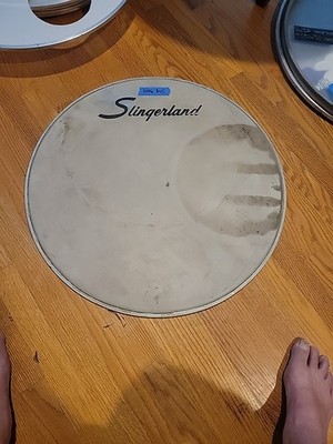 Slingerland Logo 22" Resoance Bass Drum Head Oil Stained | eBay