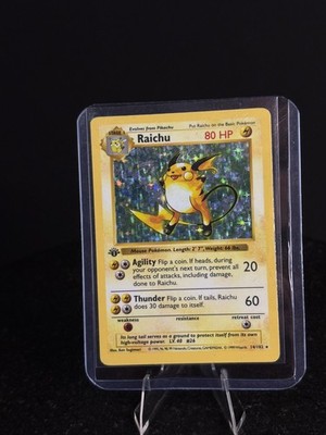 1999 Pokemon Base Set Raichu Holo First Edition 1st Base Set 14/102 ...