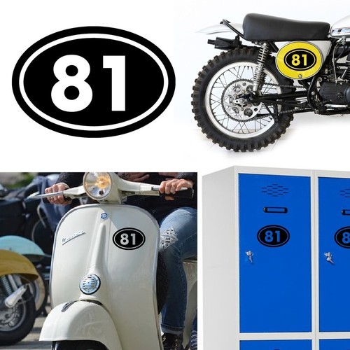 Number 81 V2 Oval, Sticker Vinyl | eBay UK