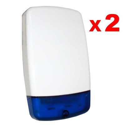 White Dummy Decoy Alarm Bell Boxes, Blue Lens, (NO Flashing LED) - TWIN ...