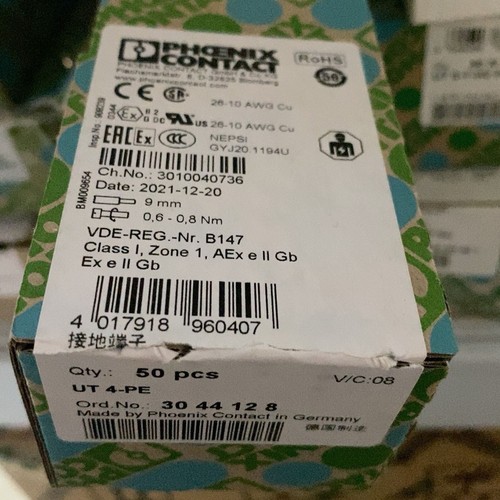NEW 50pcs Phoenix Contact UT 4-PE 3044128 Ground terminal fast ship | eBay