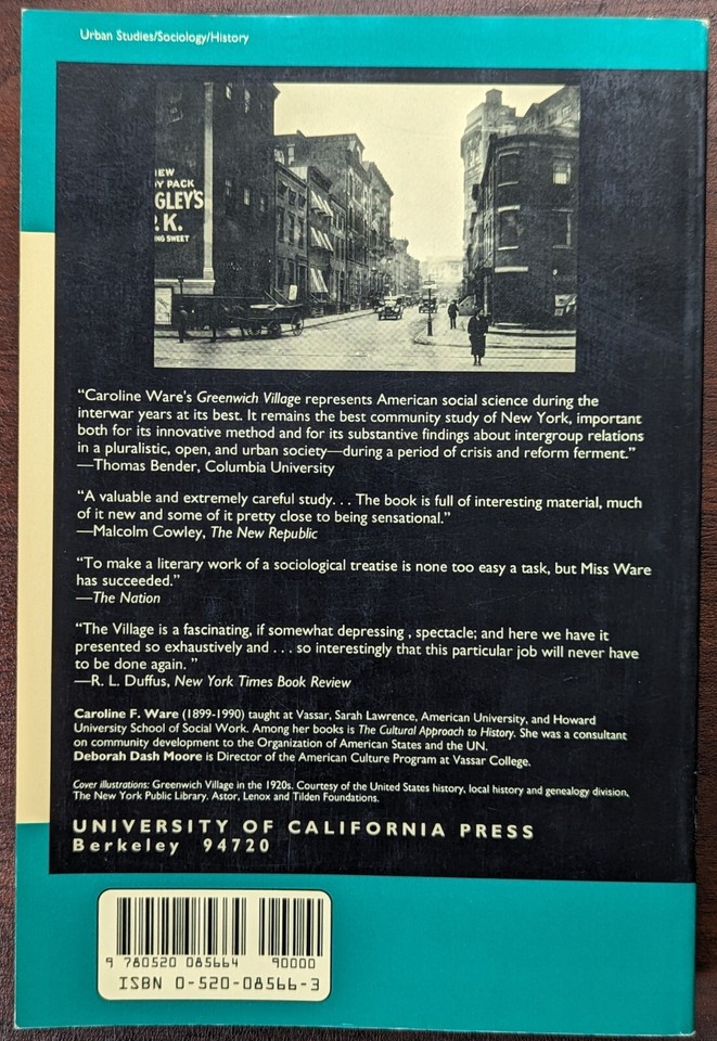 Greenwich Village, 1920-1930 Book by Caroline F. Ware, Deborah Dash ...