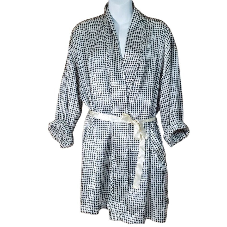 Victoria's Secret Checkered Butterfly Robe Loungewear Sleepwear Kimono ...